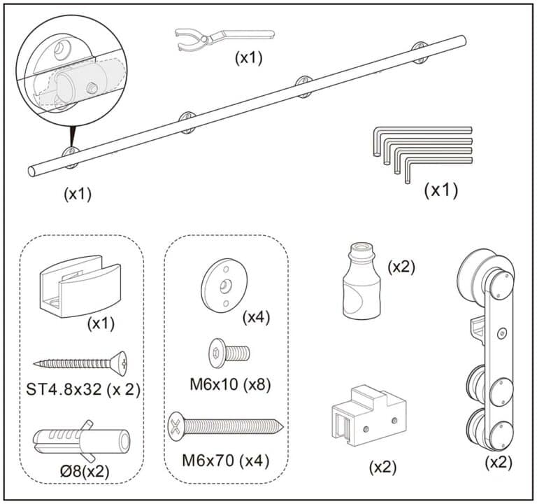 Wholesale Round Stainless Steel Sliding Door Track Hardware - Tengyu